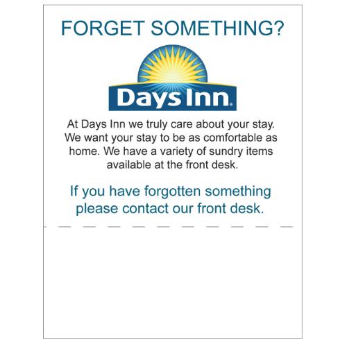 Days Inn "Forget Something?" Sign, Amenities, Days Inn