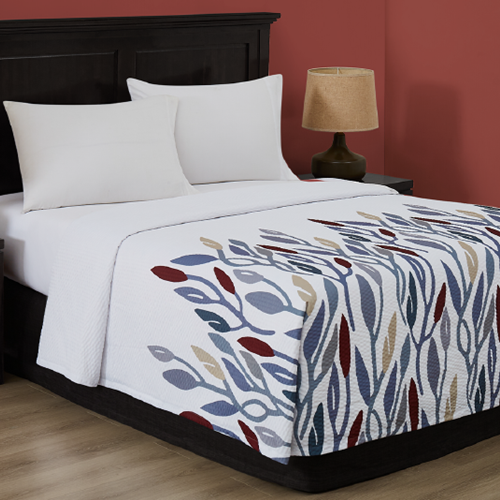 Enchanted Leaves Coverlet, Decorative Bedding, Red Roof Inn